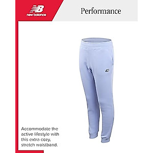 New Balance Girls' Jogger Set - 2 Piece Pullover Fleece Hoodie Sweatshirt and Jogger Sweatpants for Girls (Sizes: 5-16), Size 10-12, Perri