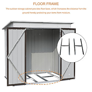 Outdoor Storage Shed, 6×4Ft Metal shed, Galvanized Steel Garden shed with Lockable Double Doors, Backyard Bike shed, Tool shed for Patio Lawn Backyard Trash Cans, Coffee