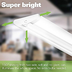 hykolity 110W 8FT LED Shop Lights Ultra Slim LED Wraparound, 12600lm 5000K LED Strip Lights, Flush Mount Warehouse Garage Office Ceiling Light Fixture, 8 Foot Fluorescent Tube Replacement - 4 Pack