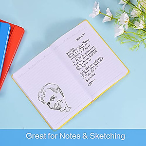 SUIN Hardcover-Journal-Notebooks, 6 Packs A5 Lined Journals Notebook for Writing 200 Pages, 8.2 x 5.5 inch, 6 Colors Classic Ruled Notebooks for Work/Travel/College