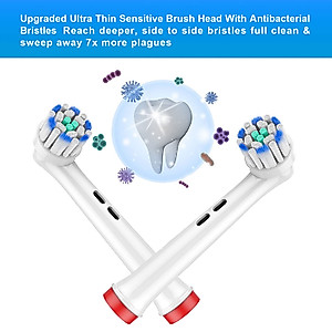 HOMMYARK Sensi Ultrathin Toothbrush Replacement Brush Heads 12 Pack for Oral B Braun Electric Toothbrush with 2 Pcs Brush Head Replacement Protection Covers