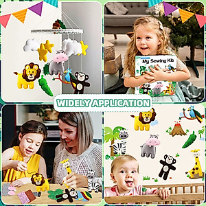 noonimum Craft Sewing Kit for Teens, Learn to Make Your Own Woodland Felt Animals First Sew Kit Beginner DIY Arts Set, Plush Craft Easy Sewing Stuffed Animals for Kids Girls Boys, Set of 7