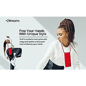 blaspins Crossbody Lanyard Strap Case for iPhone 14 Plus, Neck Cross Body, Adjustable Holder Removable, Drop Protection Shockproof, Hands-Free Silicone Case 6.7 inch, 150 cm Strap, iP14Plus - Red
