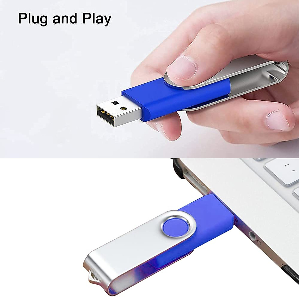 5 Pack 64GB USB Flash Drives, USB 2.0 Thumb Drives Jump Drive Pen Drive Bulk Memory Sticks Zip Drives Swivel Design (64G, 5Pcs, Mixed Color)