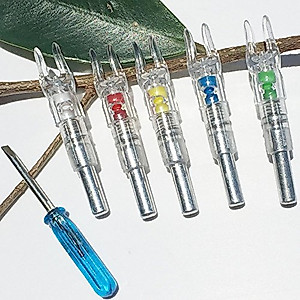 Reikawa 6PCS-S Lighted Nocks for Arrows with .244/6.2mm Inside Diameter Compound Bow Arrow Nock for Hunting Shooting