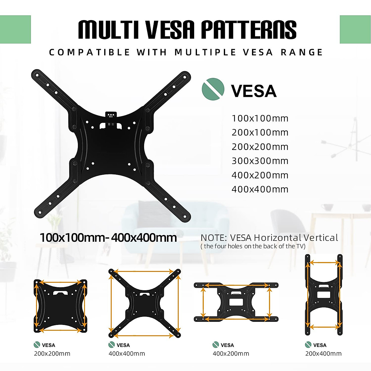 Mount Plus MP-L28-400 Long Arm Full Motion TV Wall Bracket with 28 inch Extension Articulating Arm | Fits Screen Sizes 23 to 55 Inch | VESA 400x400mm Compatible (28" Extension 19" to 55" TV)