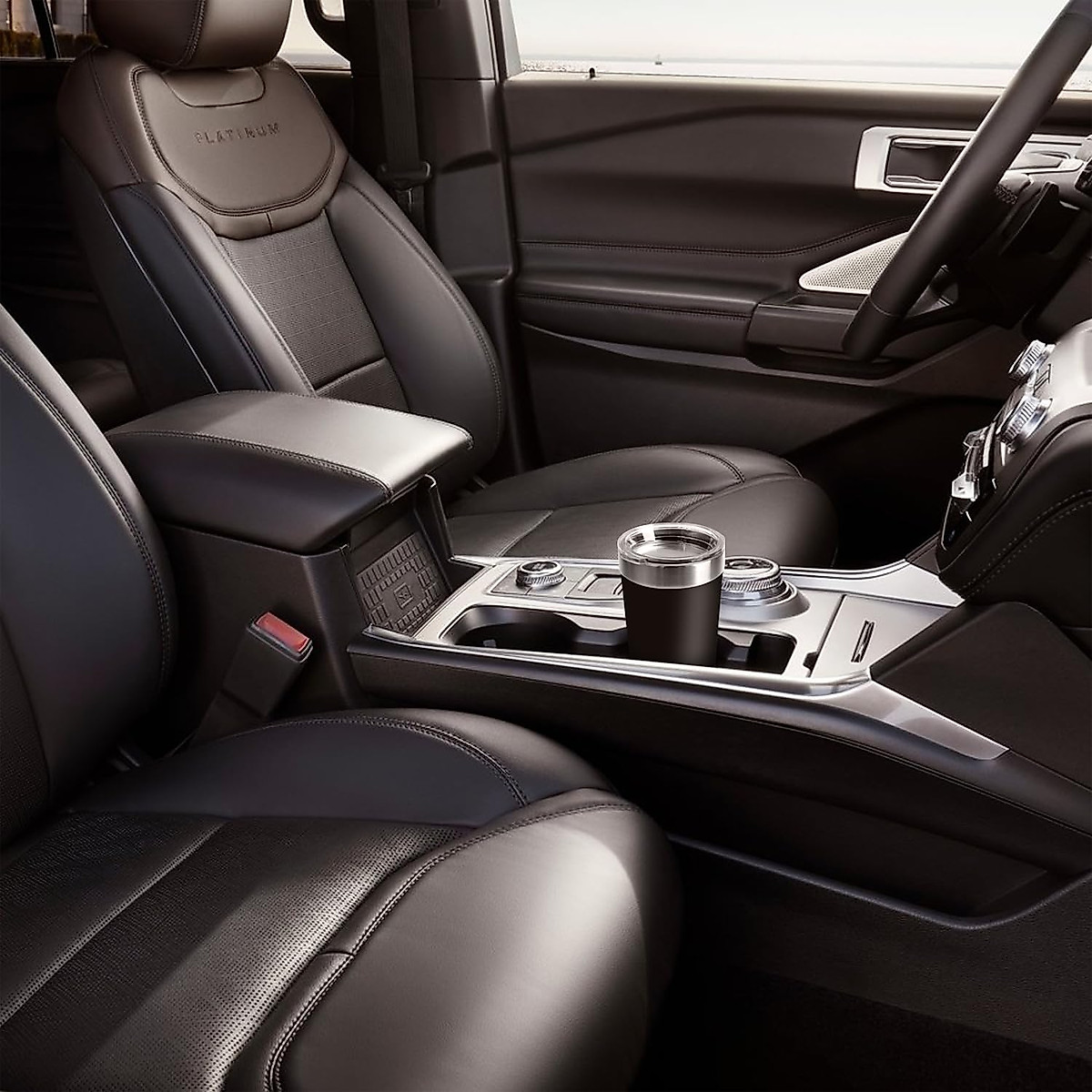 iPick Image for Ford F150 Raptor 20 oz Dual-Wall Insulated Stainless Steel with Black Silicone Sleeve Travel Tumbler