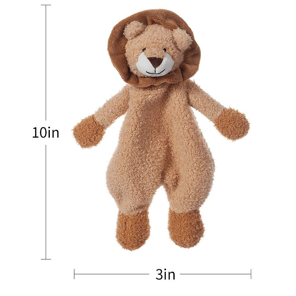 Apricot Lamb Stuffed Animals Security Blanket Yellow Lion Infant Nursery Character Blanket Luxury Snuggler Plush(Yellow Lion, 10 Inches)