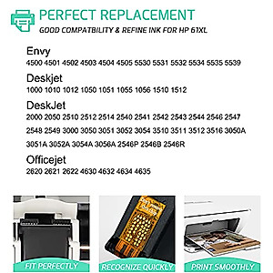 RETCH Remanufactured 61 XL Ink Cartridges Replacement for 61XL 61 Works with Envy 4500 4502 5530 DeskJet 2540 2541 2546 2549 3050 3510 OfficeJet 2620 4630 4632 Printer (Black 2-Pack)