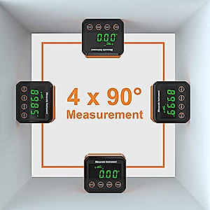 Mecurate Digital Angle Gauge and Protractor, Precise Measurement Digital Angle Finder tool with LCD and Backlight for Woodworking and Building