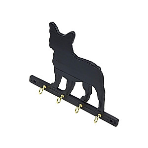 Medallurgy French Bulldog Dog Leash or Key Rack Holder Hanger Hooks Organizer