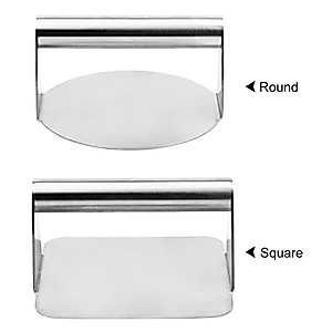 Cyberone Burger Press Stainless Steel Meat Smasher 4.9 inch Round Hamburger Patty Maker Bacon Steak Grill Press Non-Stick Smooth for Flat Top Grill Cooking BBQ Barbecue Grilling