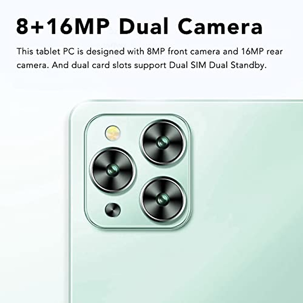 HEEPDD HD Tablet with 2 Card Slots Travel 10.1 FHD Gaming Tablet Octa Core CPU (US Plug)