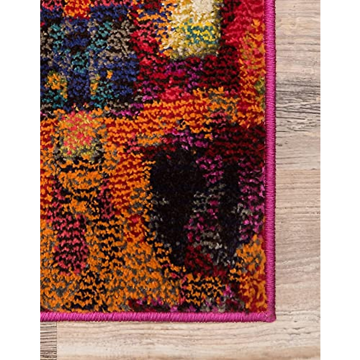 Unique Loom Jardin Collection Colorful, Vibrant, Abstract, Modern Area Rug, 3 ft 3 in x 5 ft 3 in, Multi/Blue