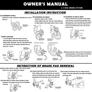 Farbetter Bike Disc Brake Kit, Including Front and Rear Caliper, 160mm Rotor, Mechanic Tool-Free Pad Adjuster for Mountain Bike, Road Bike, Fixed Gear Bike, MTB, BMX (Red)