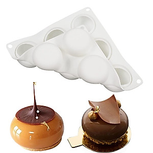 mostsom Silicone Chocolate Half Round Mold Medium Semi Sphere Silicone Mold,Half Sphere Silicone Baking Molds for Making Chocolate, Cake, Jelly, Dome Mousse (Oblate Spheroid A)