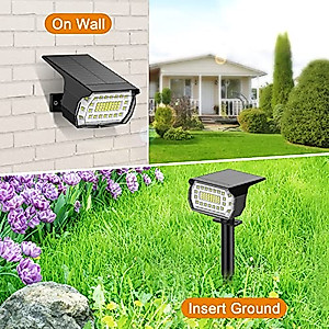 LANSOW Solar Spot Lights Outdoor, [8 Pack/57 LED] 2-in-1 Solar Landscape Spotlights, 3 Modes IP65 Waterproof Dusk to Dawn Solar Powered Flood Wall Lights for Yard Garden Pathway Driveway(Cool White)