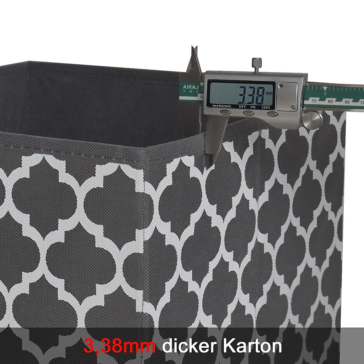 homyfort Foldable Storage Cube Bins 11x11 inches, Fabric Storage Bin Baskets Box Organizer with Labels and Dual Plastic Handles for Shelf Closet, Nursery, Set of 8 Grey