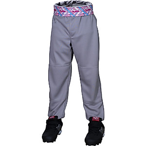 Rawlings REMIX | T-Ball & Youth Baseball & Softball | Game/Practice Pants | Grey/Pink | Small