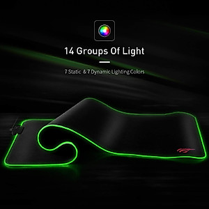 Havit RGB Gaming Mouse Pad & Headset Stand Combo Set, Extra Large Mouse Mat & Desk Headphones Hanger Base with 2 USB Ports Phone Holder Headset Organizer Stand for Desktop PC Game Accessories