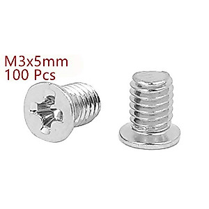 XJS Computer PC Case 2.5-inch HDD M3x5mm Flat Phillips Head Hard Drive Screw 100pcs