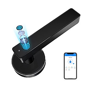 Smart Lock, Biometric Fingerprint Door Lock, Keyless Entry Door Lock, Smart Deadbolt Lock, Fingerprint Door Knob, Smart Door Handle, Smart Locks for Front Door, Bedroom Door Lock by Luston(Black)