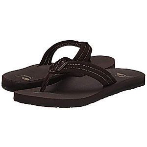 Quiksilver Men's Carver Suede 3 Point Flip Flop Athletic Sandal, Demitasse Solid, 9 M US