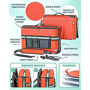 Skywin Kayak Cooler Behind Seat - Waterproof Kayak Seat Back Cooler- Compatible with Lawn-Chair Style Seats, Kayak Accessories Stores Drinks and Keeps Them Cool All Day Kayaking (Orange)