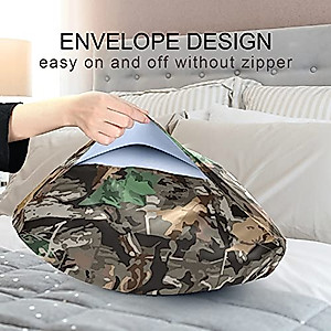 TropicalLife Camo Tree Leaves Pattern Satin Pillowcase Covers Envelope Closure, Rectangular Pillow Cases Decorative Standard Size Camouflage Throw Pillow Cover for Home Hotel Sofa Bed Decor