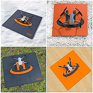 VCUTECH Drone Landing Pad Weighted 20 inch(50cm) for DJI Mini 3 Pro Accessories, Mavic 3, Mavic Air 2/2S, DJI Mini 2 Accessories, DJI FPV Drone, DJI Avata Fly More Kit Drone Accessories (Black)