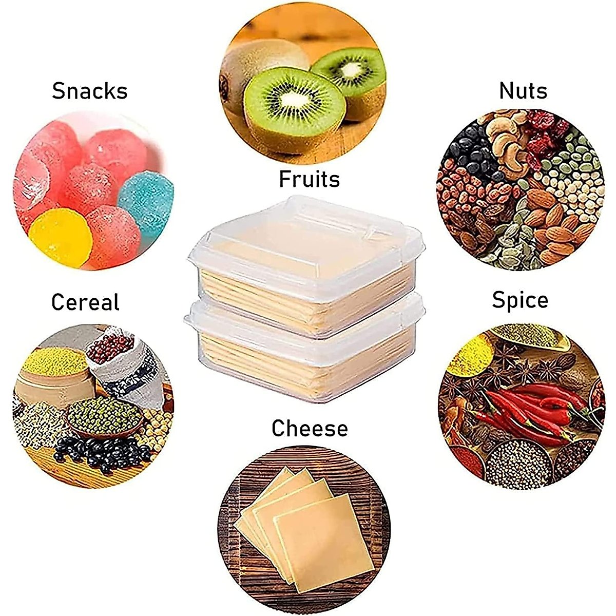 2PCS Sliced Cheese Container for Fridge with Flip Lid,Butter Block Cheese Slice Storage Box,Portable Leakproof Clear Flip Top Storage Box,Vegetable and Fruit Fresh-Keeping Box Food Container Sets