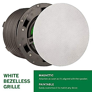 Beale Street 2-Way Dome Speakers - Pair in-Ceiling Surround Sound Speakers for Home Theatres - Patented Sonic Vortex Technology for Rich, Deep, and Clear Bass Frequency Sounds, 8.0 in Aluminum Dome