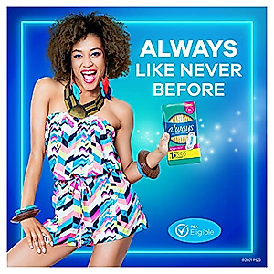 Always Ultra Thin Regular Without Wings, Unscented Pads, Multicolor, 22 Count (Pack of 4)