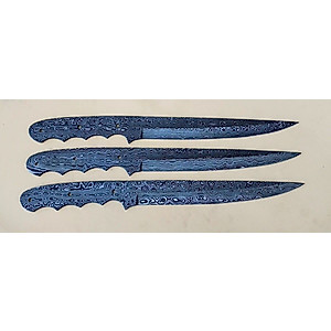Forged Damascus Steel Fillet Knife Blank Blade for Knife Making Diy Professional Chef Kitchen Knives Blanks 13.00" Long (set Of 3) Damascus Fish Fillet Knife Blank Blades