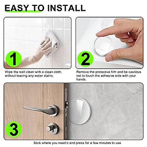 Fejoyta Door Stoppers Wall Protector, 8 PCS Silicone Door Knob Wall Protector with Strong Self-Adhesive Backing, Upgrade Reusable Cabinet Door Bumper - Ideal for Wall Protector and Noise Reduction