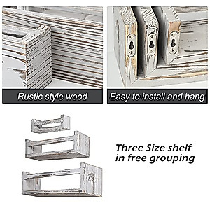 DOCMON Floating Shelves Set of 3, Wall Floating Shelf, Wall Nursery Shelves-Log Wall Mount Shelf for Bathroom Bedroom Living Room Kitchen Office and More