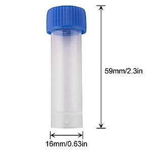 JCBIZ 40pcs Plastic 5ml Frozen Tube Cryopreservation Tube with Cap and Frosted Scale Cold Storage Centrifuge Container