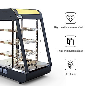 Commercial Food Warmer - Nurxiovo Countertop Pizza Warmers Display L15 x W19 x H25'' Pastry Patty Warmer Case for Buffet Restaurant Shop Heater Food Service