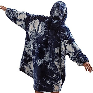 HANYUN Wearable Blanket Sweatshirt for Women and Men,Oversized Sherpa Fleece Blanket Hoodie with Giant Pocket Super Warm and Cozy