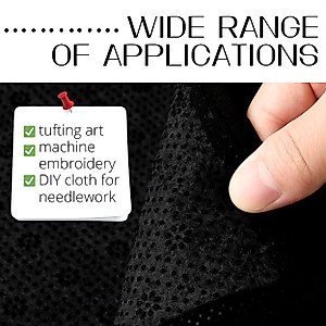 Pack of 2 Black Final Backing Cloth 72х40''– Black Vinyl Fabric Cloth Primary Tufting Cloth Backing Fabric Non Slip with Plum Blossom Pattern Tufting Fabric Rug Backing for Tufting Rug Making Supplies