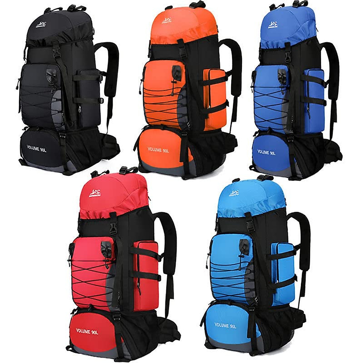 Waterproof Hiking Backpack 90L, Camping Backpack with Rain Cover, High Performance Hiking Mountaineering Backpack (deep blue)