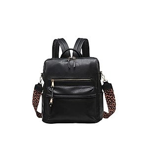 JEN & CO. Convertible Backpack Purse - Backpack Purse for Women Guitar Strap Purse Amelia Convertible Backpack w/Guitar Strap, Black (BP1993-BK)