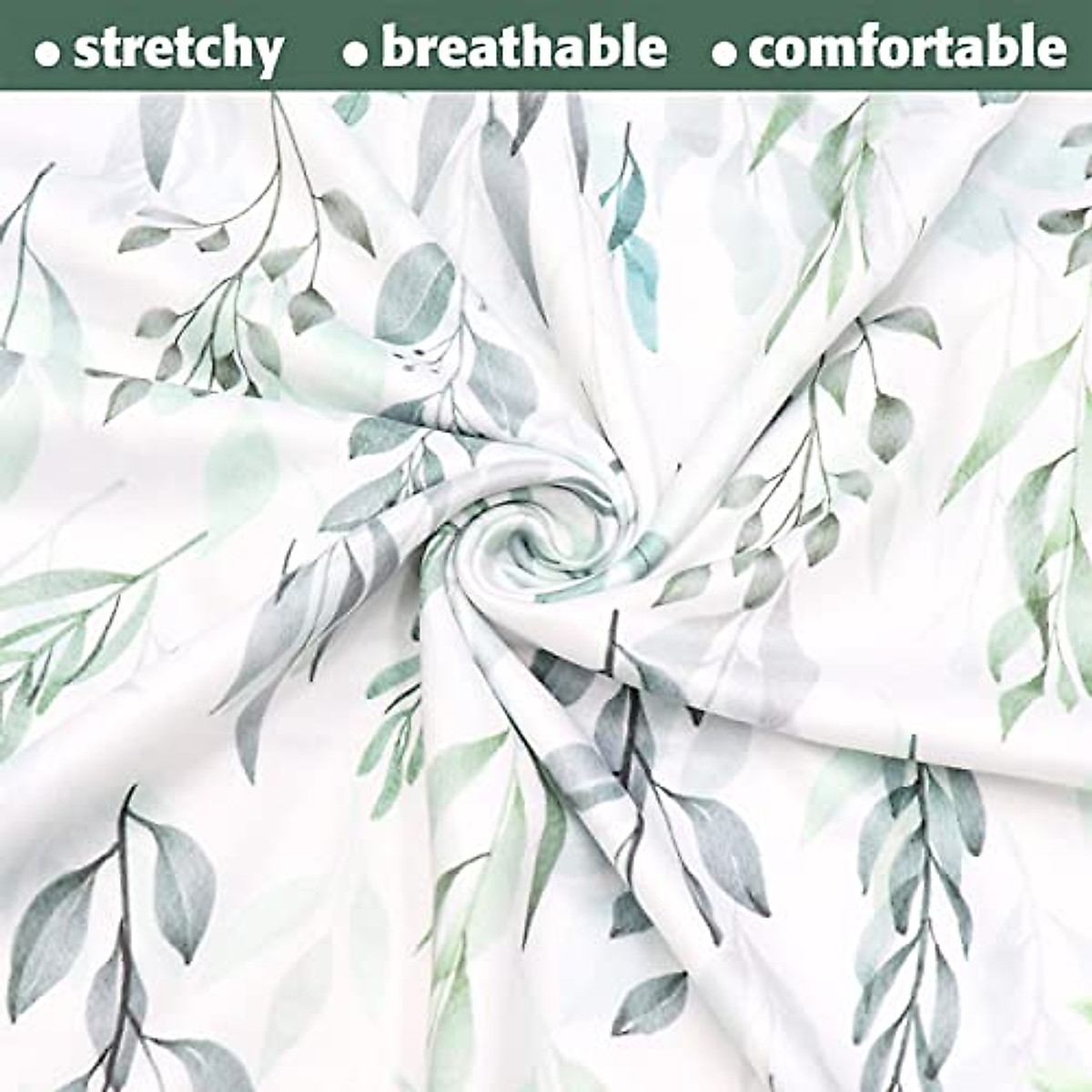 DILIMI Nursing Pillow Cover Stretchy Removable Cover for Breastfeeding Pillows, Ultra Soft Comfortable Slipcover for Baby Girl and Boy, Green Leaf