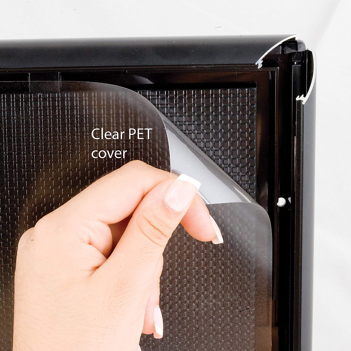 M&T Displays Opti Snap Poster Frame 11x17 Inch Black 1" Aluminum Profile Front Loading Wall Mounting Photo Picture Document Certificate Sign Holder Mitered Corner Anti Glare Cover (10 pack)