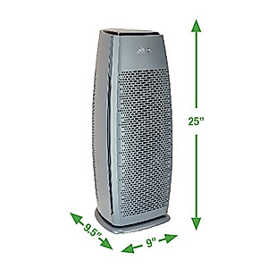 Hunter HP600 Tall Tower Air Purifier Features Energy Star Certification True HEPA Filter, Multiple Fan Speeds, Soft Touch Digital Control Panel, Sleep Mode, Timer, Accent Light, Graphite