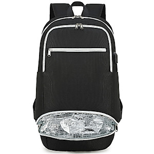 Laptop Backpack for Men Women Insulated Cooler Lunch Backpack 15.6 Work Computer Backpack with USB Port College Teacher(Black)