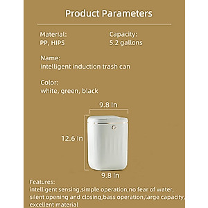 CARTBAE 5.2 Gallon Large Capacity Intelligent Sensing Trash Can Sturdy and Durable Trash Bin Fully Sealed Bathroom Kitchen Bedroom GarbageCan