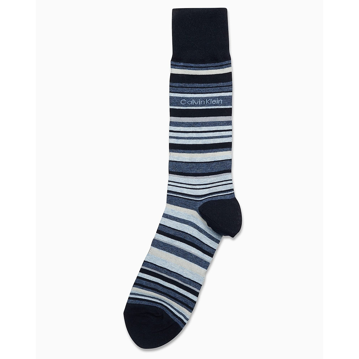 Calvin Klein Men's Socks - Luxury and Egyptian Cotton Blend Dress Socks (1 Pair), Size 7-12, Navy Stripes