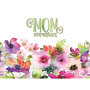 Tervis Mom - Watercolor Floral Tumbler with Wrap and Fuchsia Lid 24oz, Clear