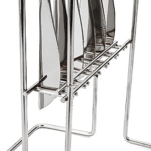 JANKNG 1PCS Silver Stainless Steel Cutlery Stand ( Can Hold 24piece Flatware ), Hanging Tableware Storage Rack, Kitchen Dining Table Decoration Storage For Home Party Reataurant